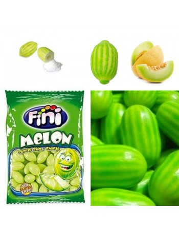 Chewing gum Fini goût melon, bonbon melon,bubble gum forme melon jaune