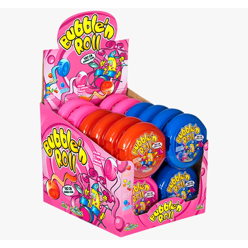 Bubble'n Roll, bubble gum colore langue, chewing gum rouleau