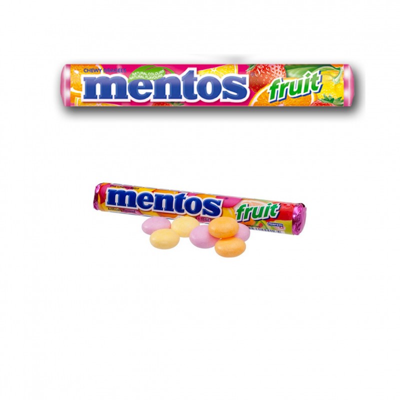 Mentos fruits, dragée mentos fruit, pastille mentos, tube mentos fruit