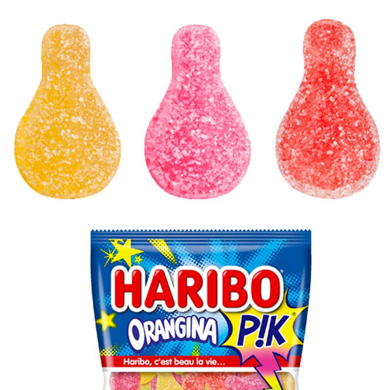 Mini Orangina Pik Haribo, bonbon ornagina Haribo,petit sachet orangina