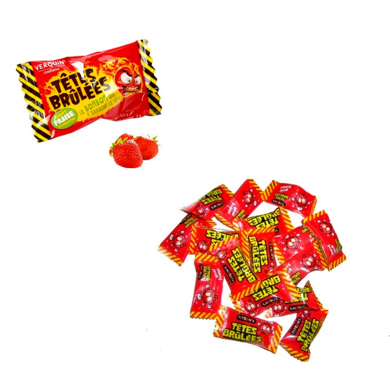 Têtes brûlées fraise,tete brulée bonbon,tête brulée fraise,bille TBR