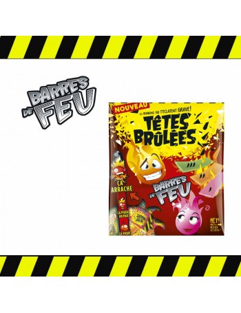 Barre têtes brûlées,bonbon têtes brûlées, barres de feu têtes brulées