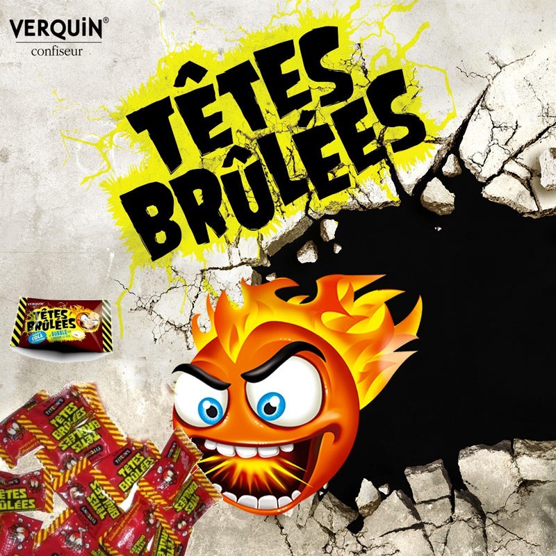 Têtes brûlées Cola,tete brulé cola,bille acide cola,bonbon tete brulée