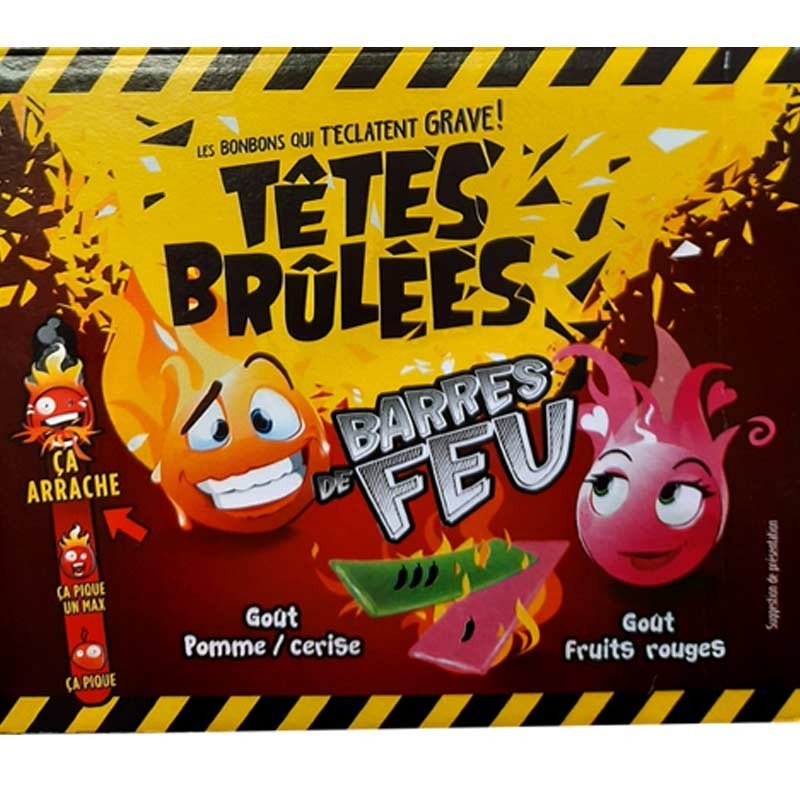 Têtes brûlées fraise,tete brulée bonbon,tête brulée fraise,bille TBR