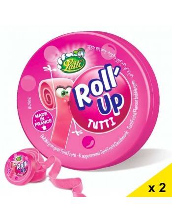 Roll'Up tutti Fruit, chewing gum en rouleau, bubble gum enroulé
